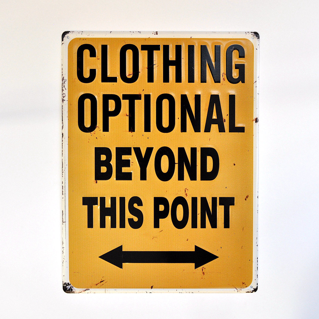Trinx "Clothing Optional Beyond This Point" Sign - Wayfair Canada