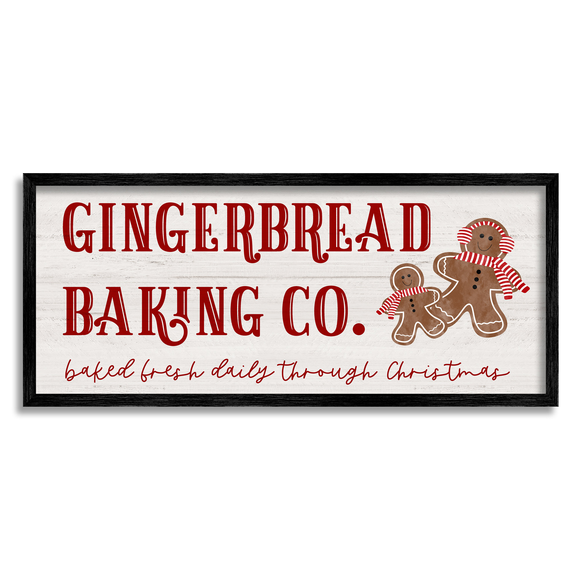 Stupell Industries Gingerbread Baking Co Holiday Framed On Wood by ...