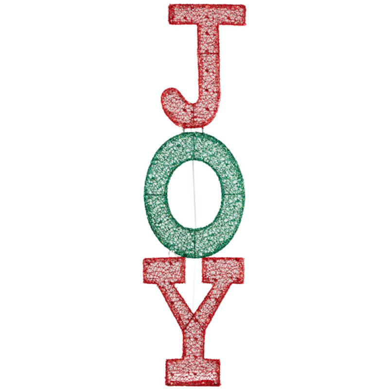 The Holiday Aisle® Lighted Joy Letter Sign Christmas Yard Decorations ...