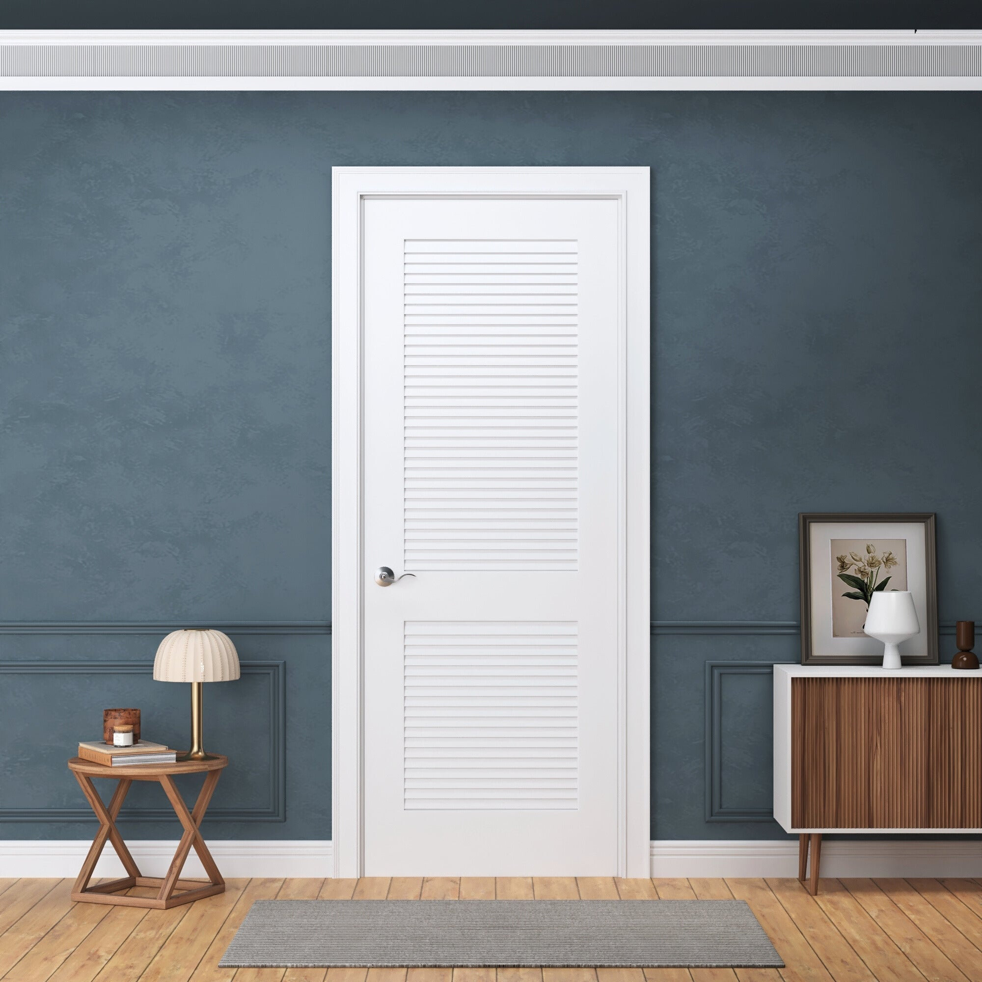 Door Harbor Prehung Interior Door, 2-Panel Louver Design, White Primed ...