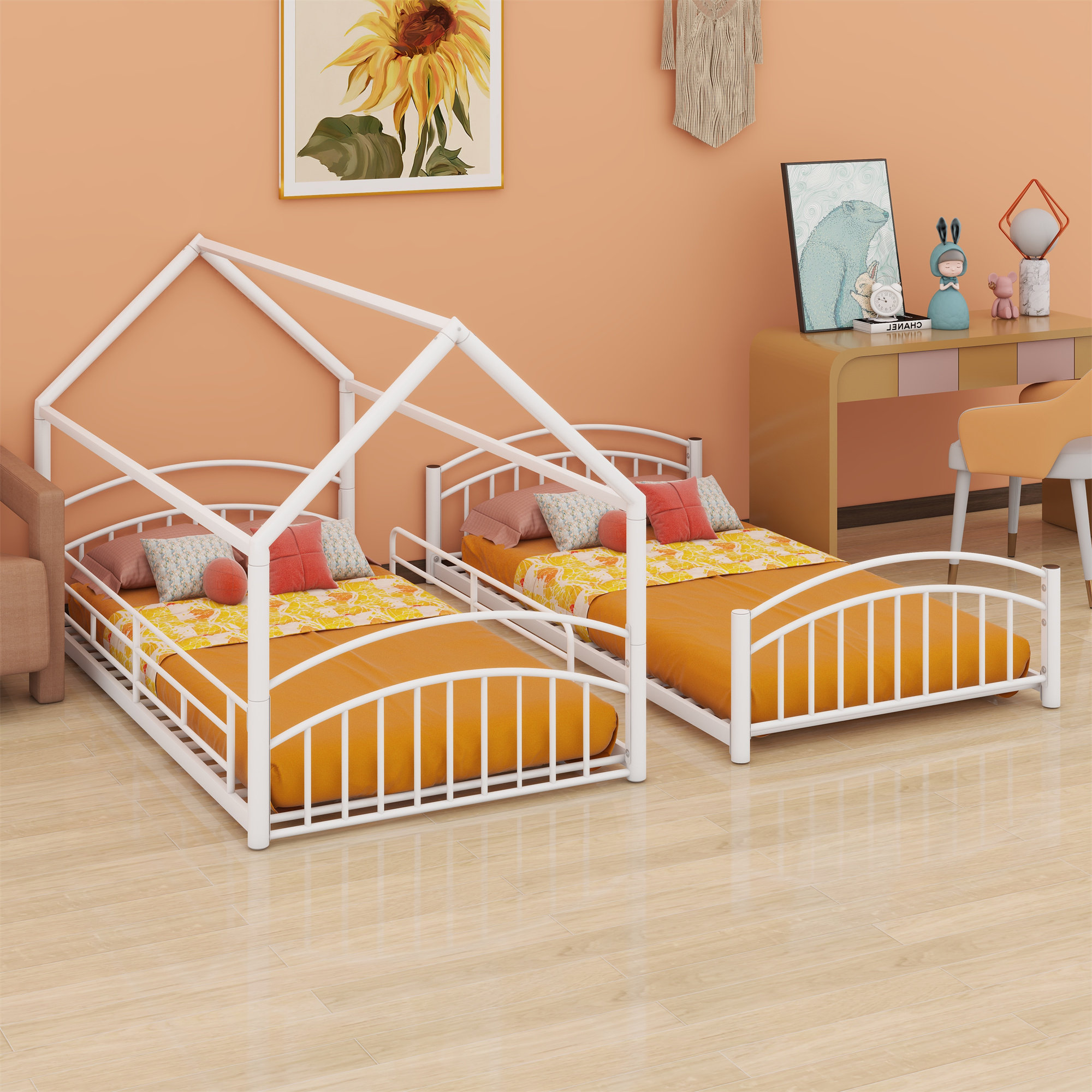 Harper Orchard Adriyel Kids Twin Over Twin Bunk Bed | Wayfair