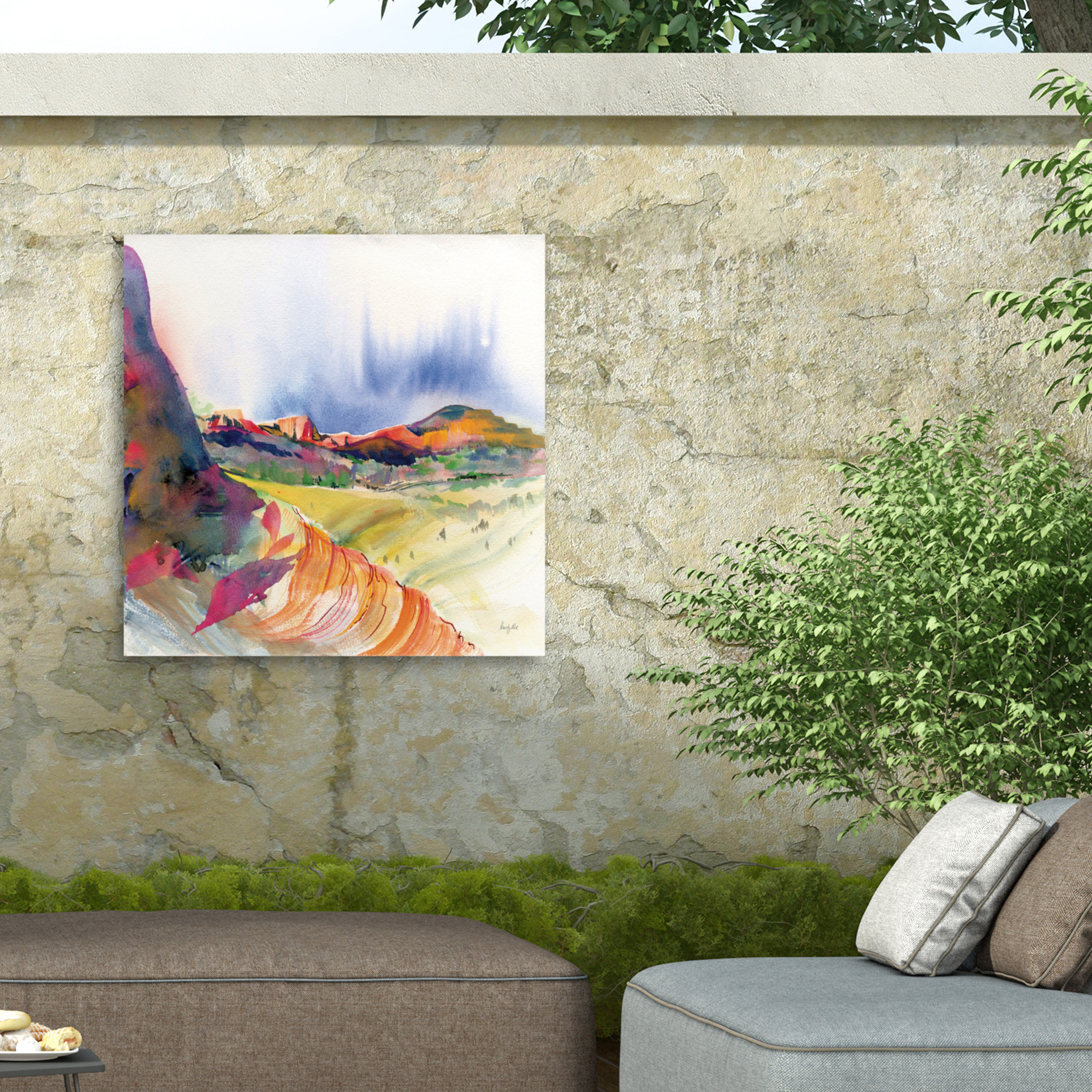 Winston Porter Kristy Rice Lookout Point Outdoor Canvas | Wayfair