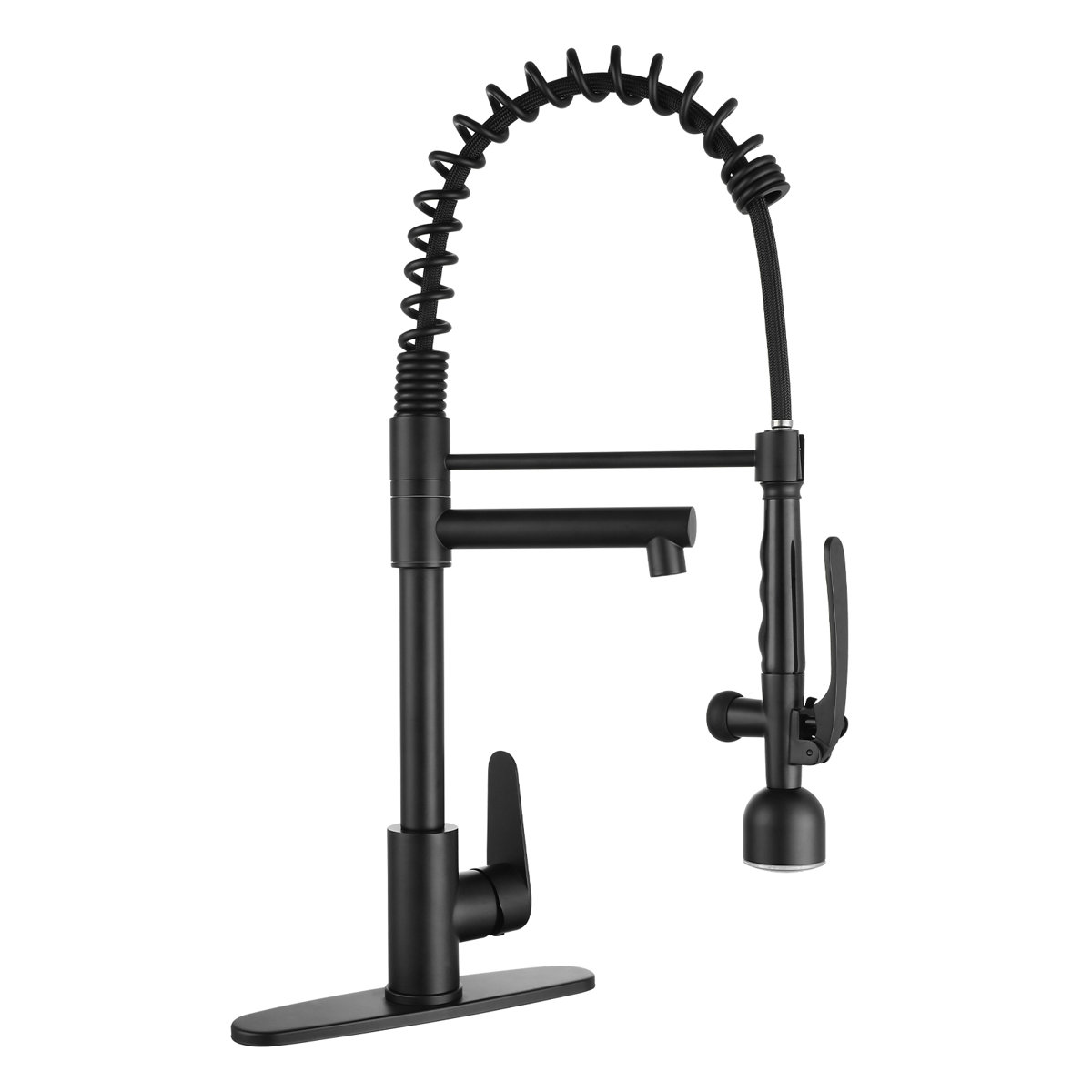 Mr.Garden Industrial Chic Matte Black Kitchen Sink Faucet With LED Pull ...