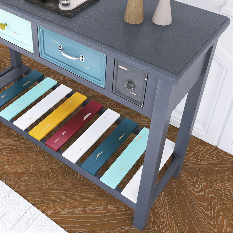 Ivy Bronx Modern Console Table with Drawers for Living Room, Hallway ...