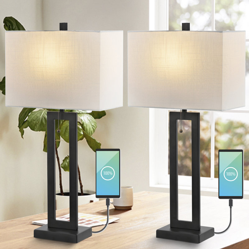 Wade Logan® Arthuree Table Lamp Set 28.5" Brass Gold Table Lamp Set ...