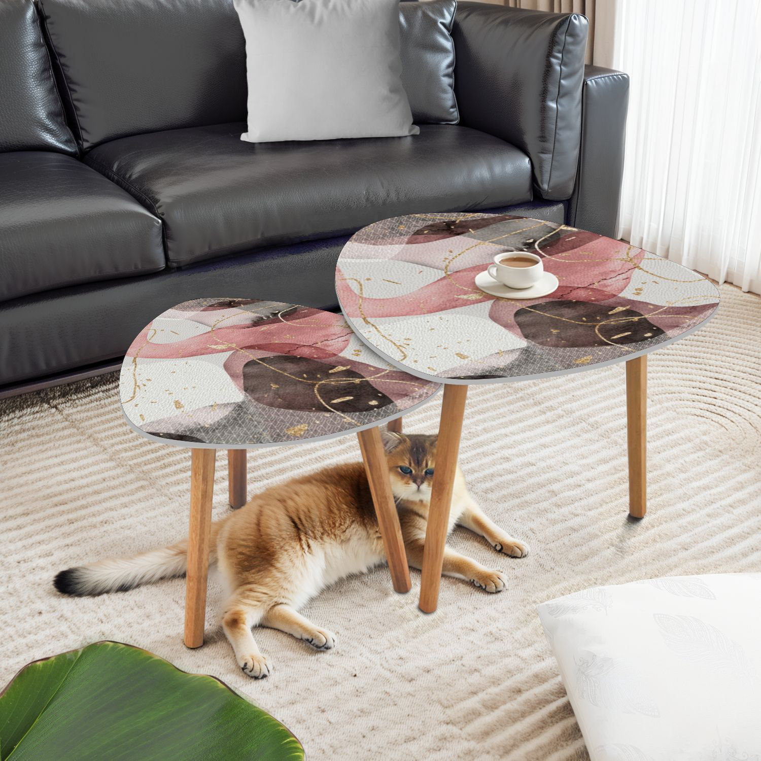East Urban Home Triangle Nesting Coffee Table Set of 2 Seamless ...
