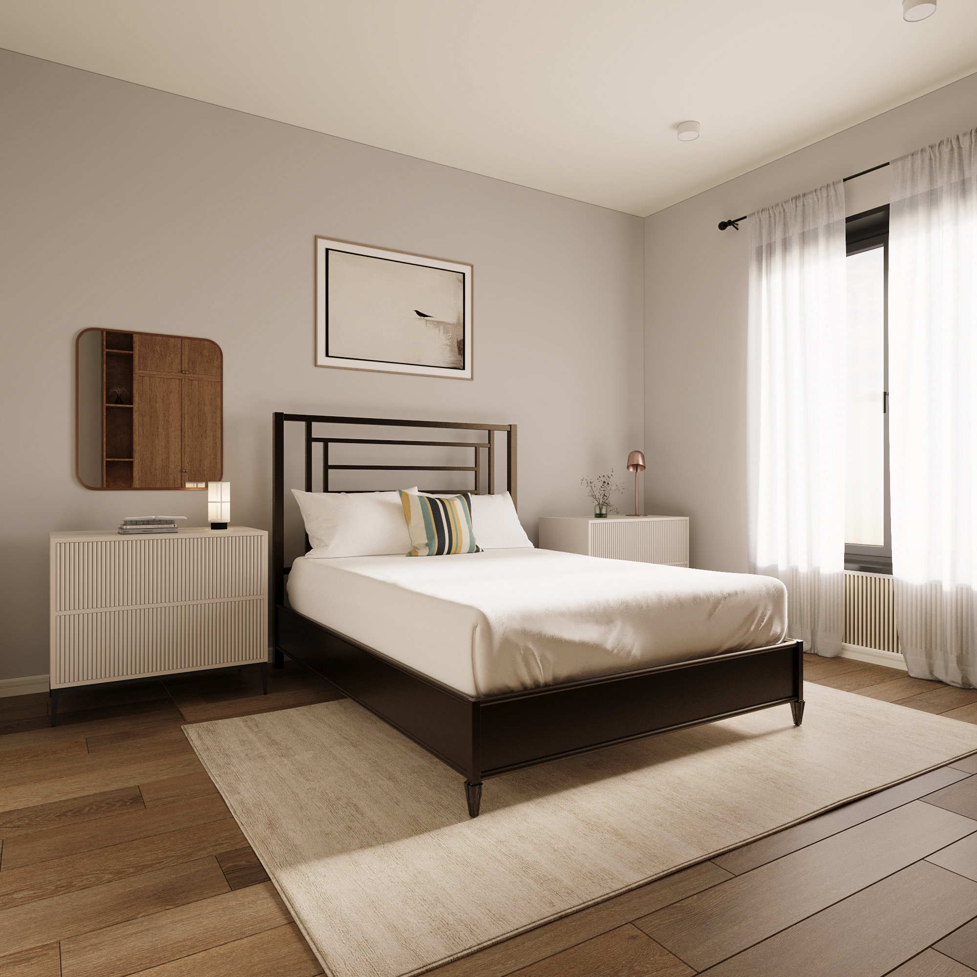 Red Barrel Studio® Gloaming Metal Surround Headboard with Metal ...