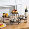xinchentong Dessert Table Display Set, 4Pcs Buffet Risers, Brown Wood ...