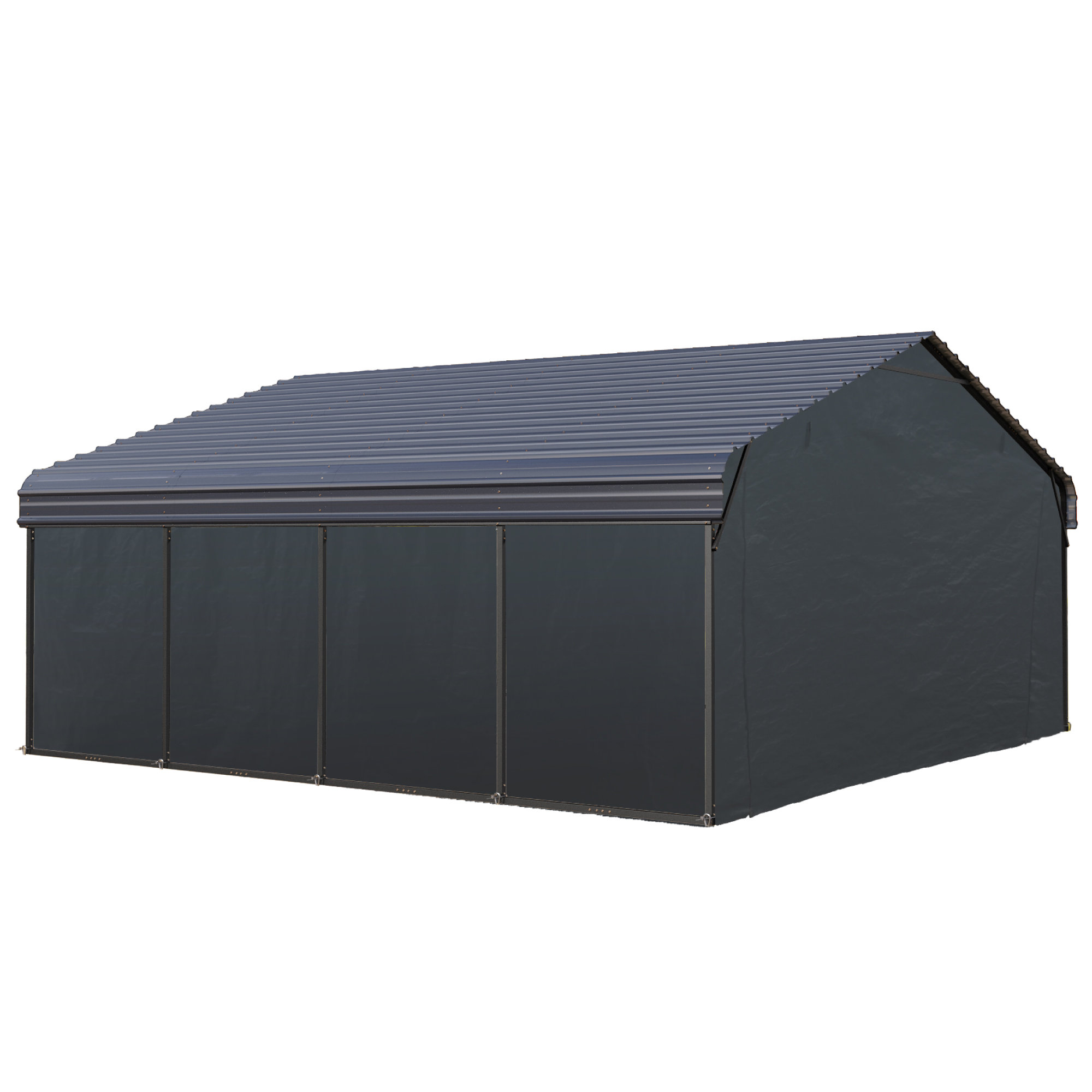 Alphamarts Abri d'auto robuste 20 po x 20 pi avec parois latérales ...