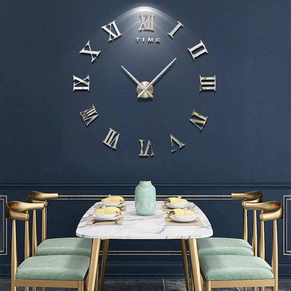 Ebern Designs 1Pc 3D Frameless Large Wall Clocks For Living Room Decor ...