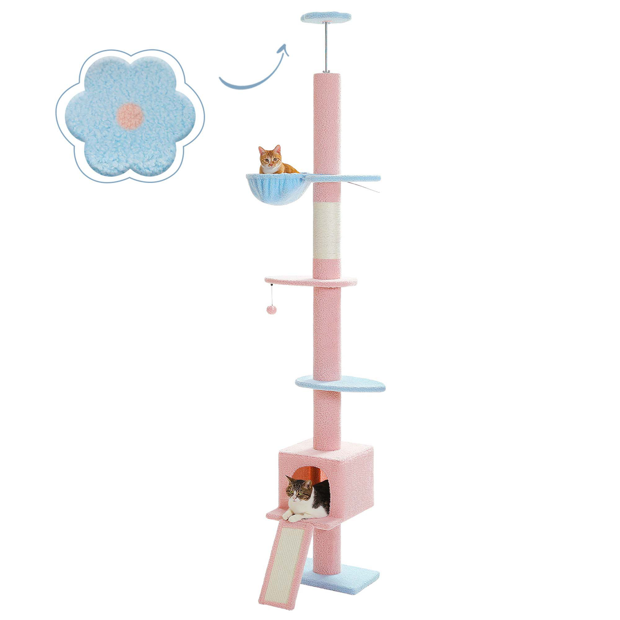 Tucker Murphy Pet™ Adjustable Height Floor To Ceiling 5-Tier Tall Cat ...