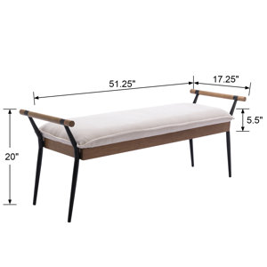 Ebern Designs Ameera Storage Bench Industrial Bench with Arms & Reviews ...