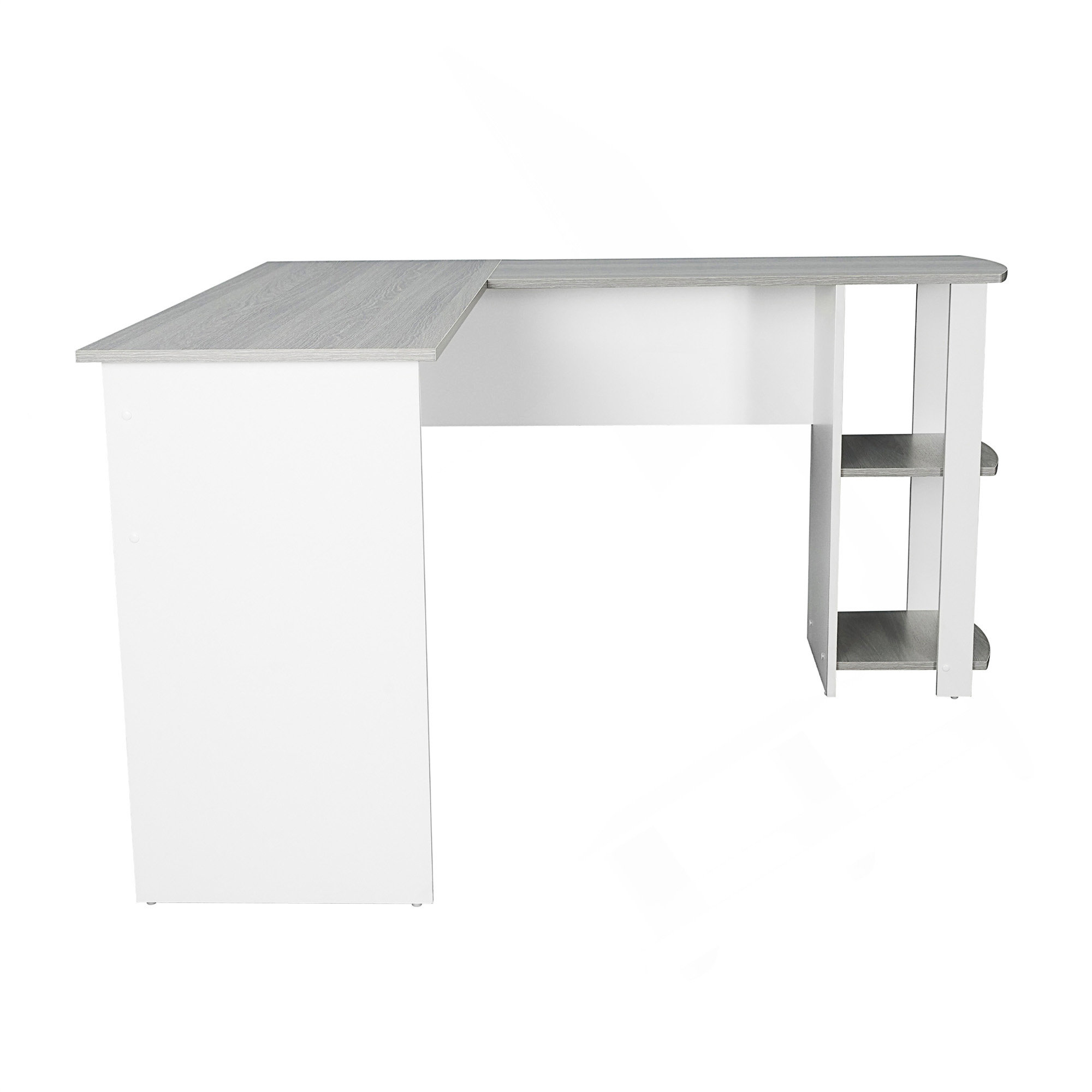 Hokku Designs Modern L-Shaped Desk With Side Shelves | Wayfair