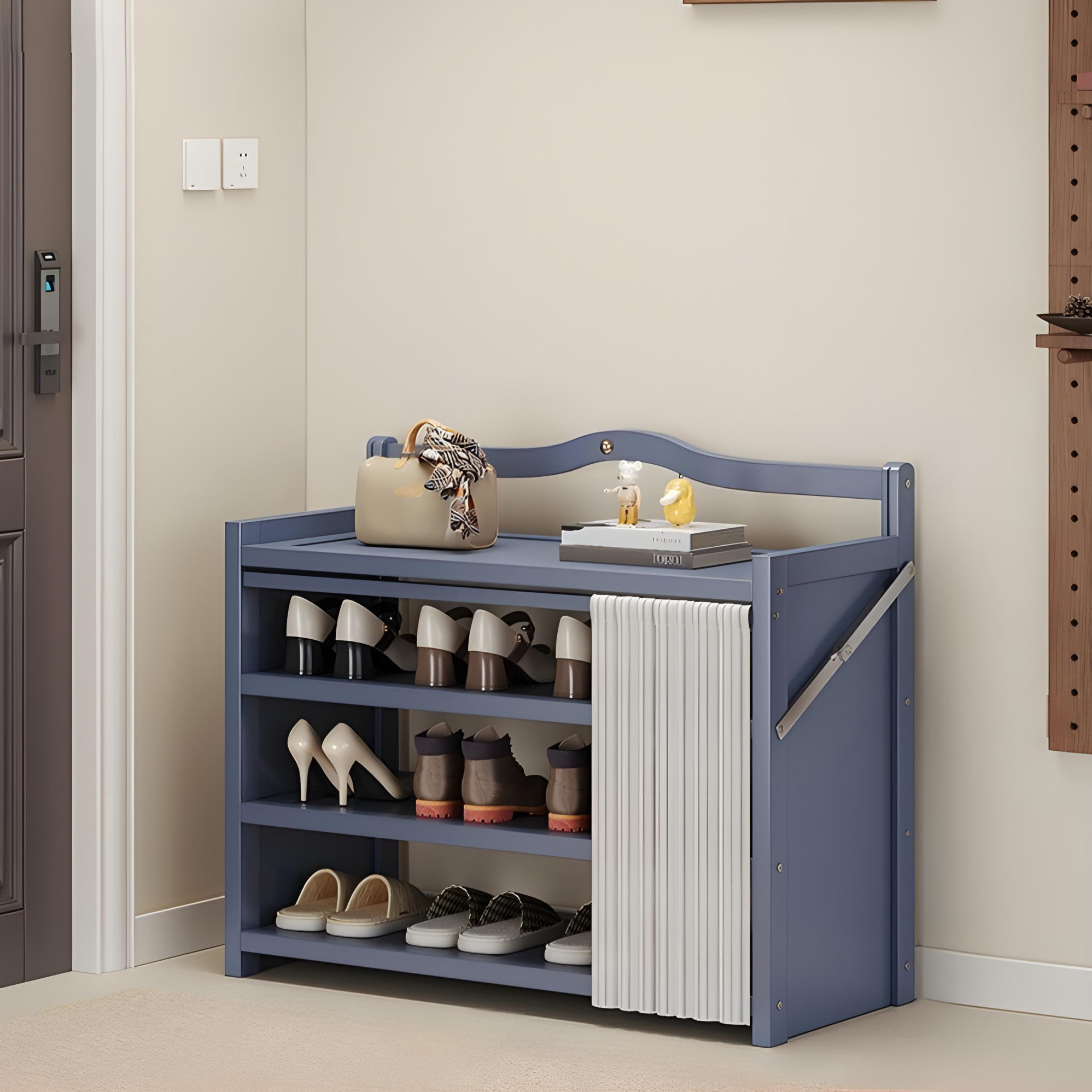 Rebrilliant Installation Free Folding Bamboo Shoe Rack Multi-Layer Dust ...