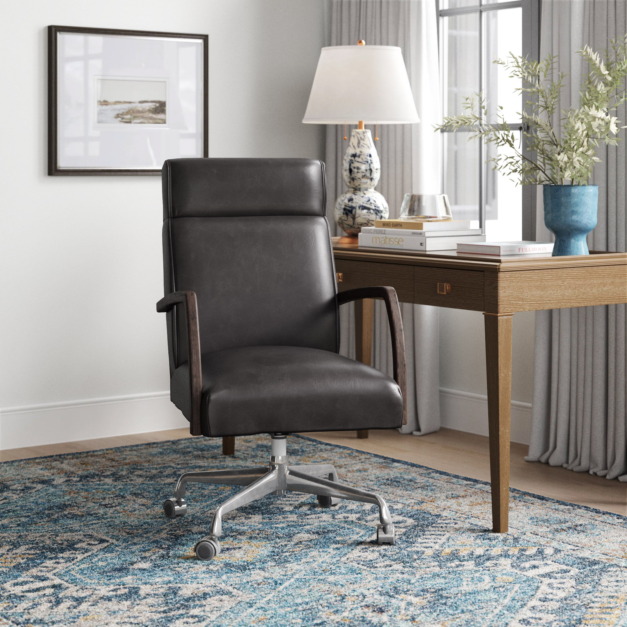 Joss & Main Gladys Genuine Leather Executive Chair & Reviews | Wayfair