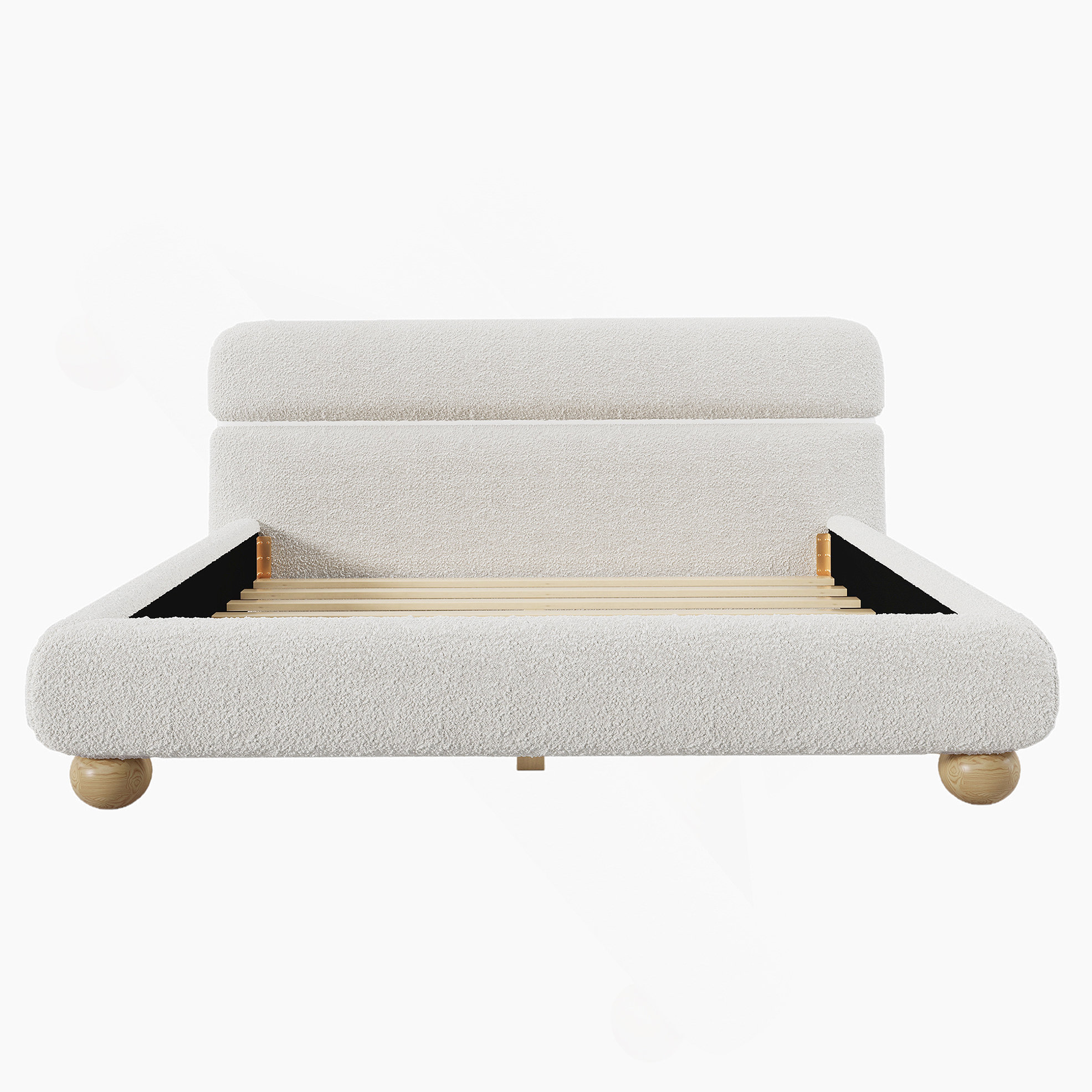Ebern Designs Curve-Shaped Design Contemporary Upholstered Bed | Wayfair