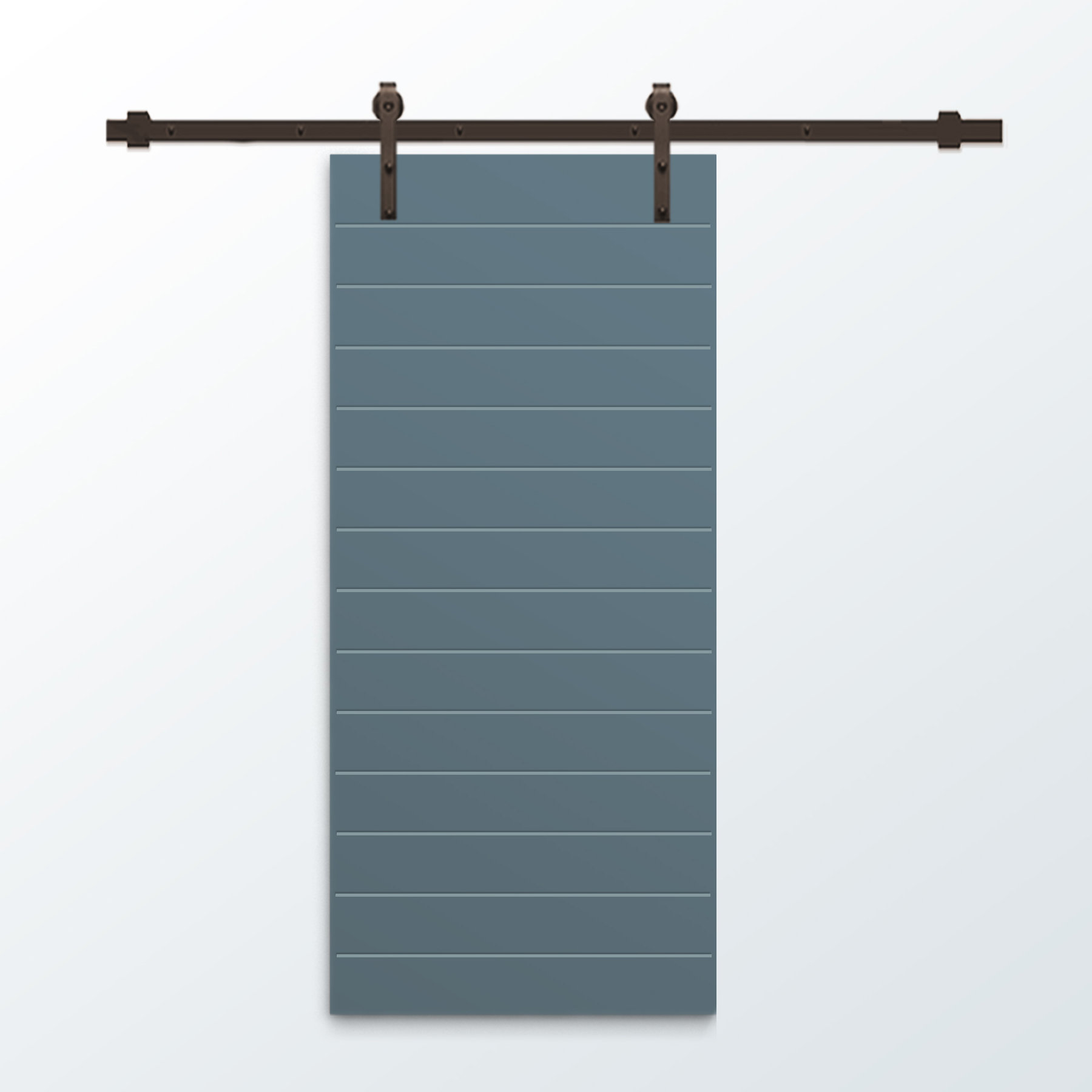 Calhome Panelled Manufactured Wood and Metal Painted Interior Sliding ...