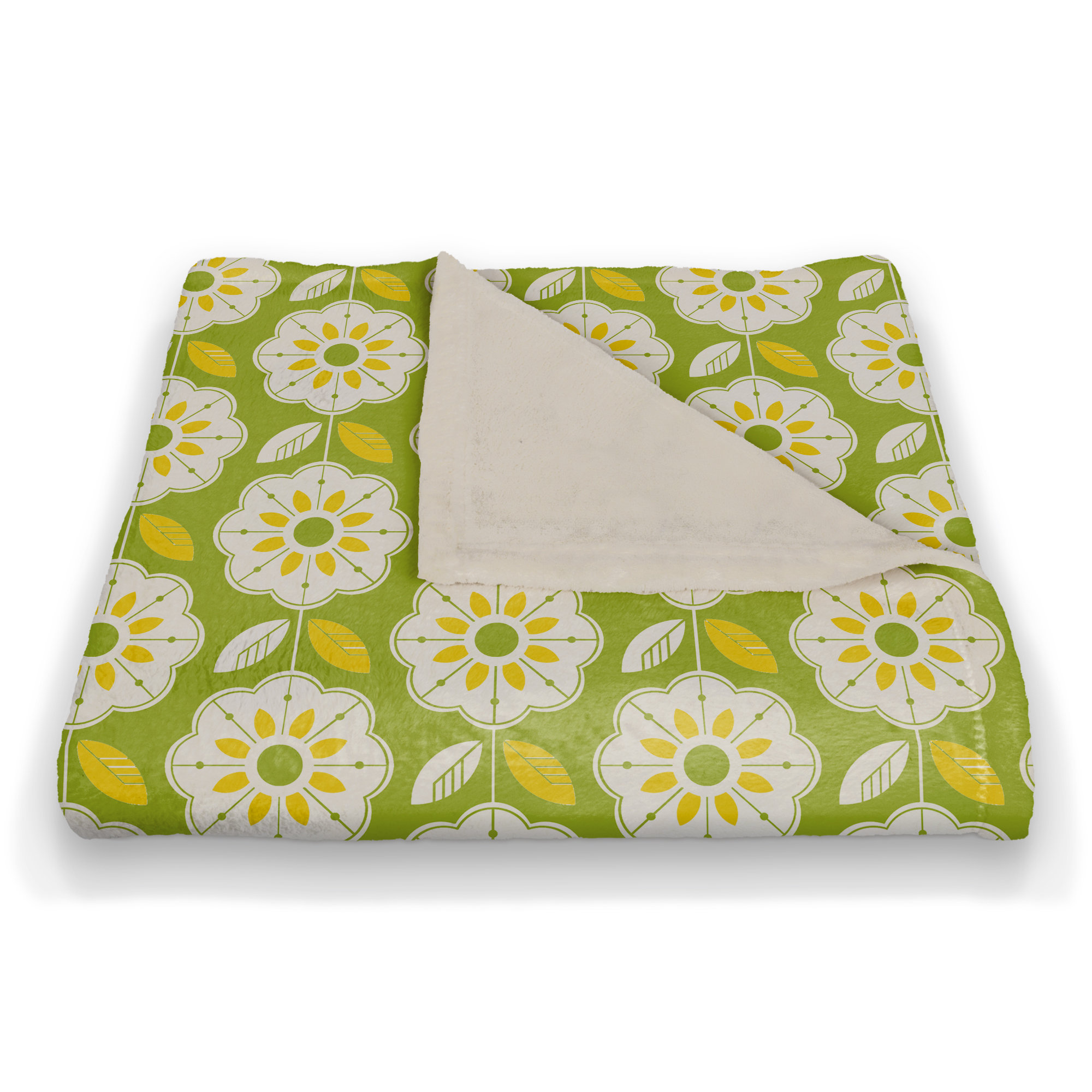 Designs Direct Creative Group Retro Flowers Lemon Throw | Wayfair