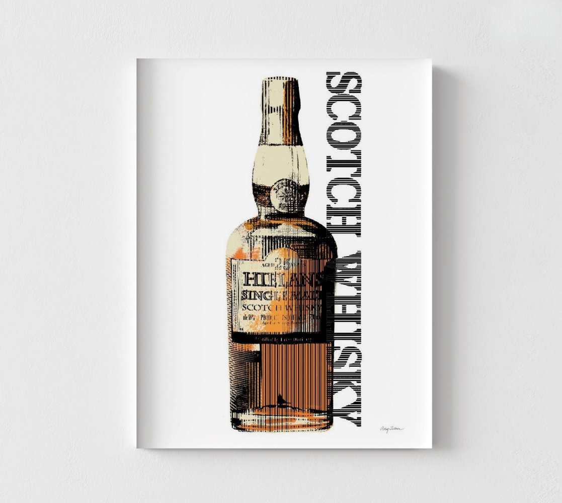 WeFrameArt Scotch Whiskey Bottle Print, Framed Booze Wall Art, Whiskey ...