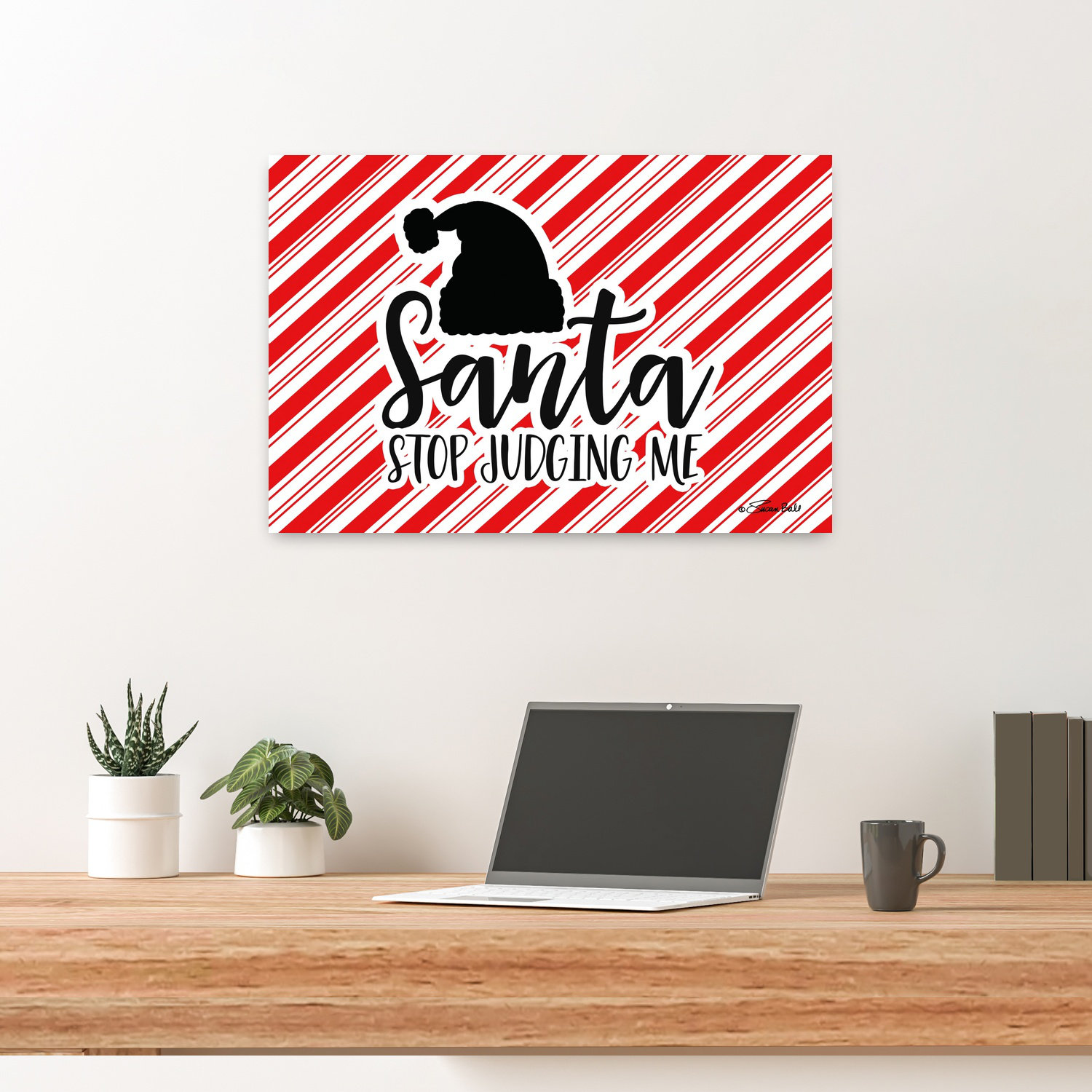 Latitude Run® Santa Stop Judging Me Abstract Contemporary Winter Art ...