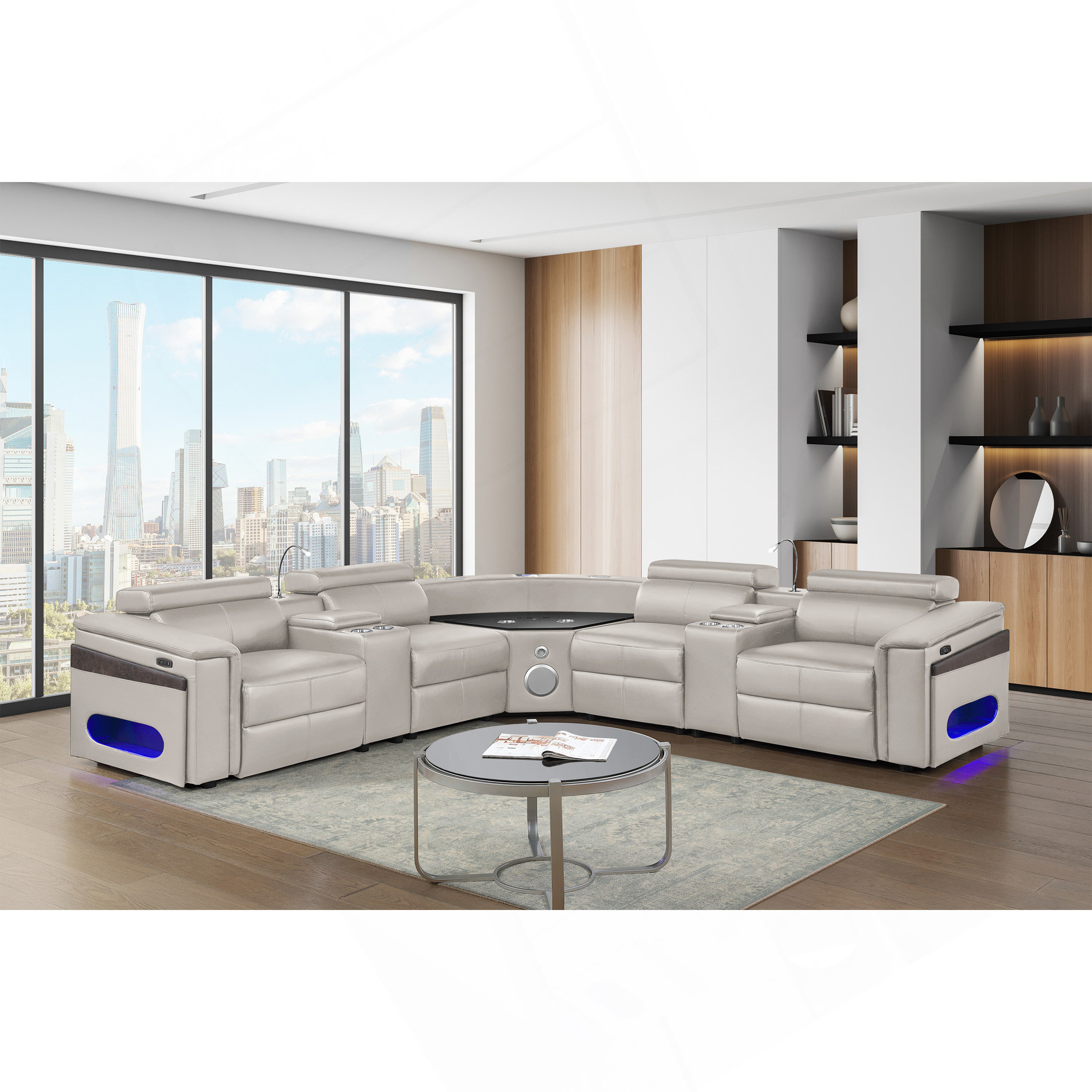 Wrought Studio™ Nova Modern Style Sectional With 1 Console (Fridge ...
