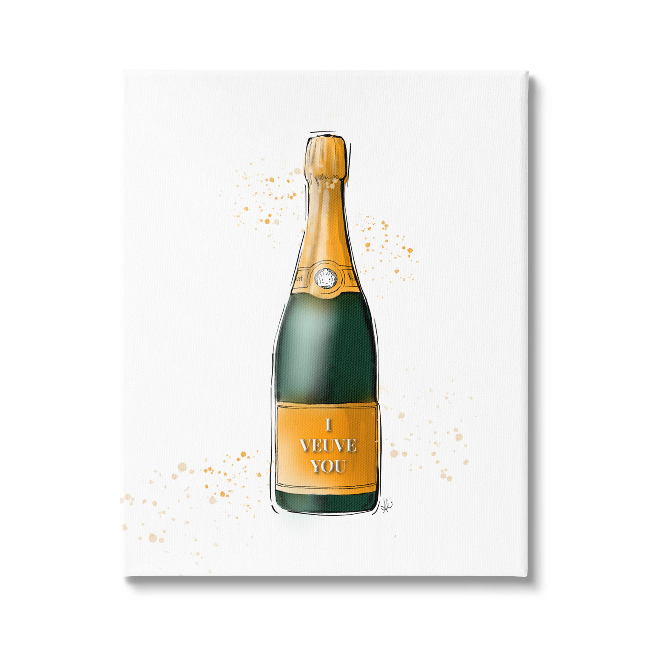 Stupell Industries I Veuve You Champagne Bottle Canvas Wall Art By ...