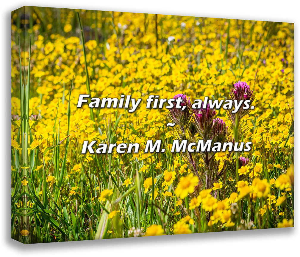 Trinx Karen M. McManus Quote: Family first, always. | Wayfair