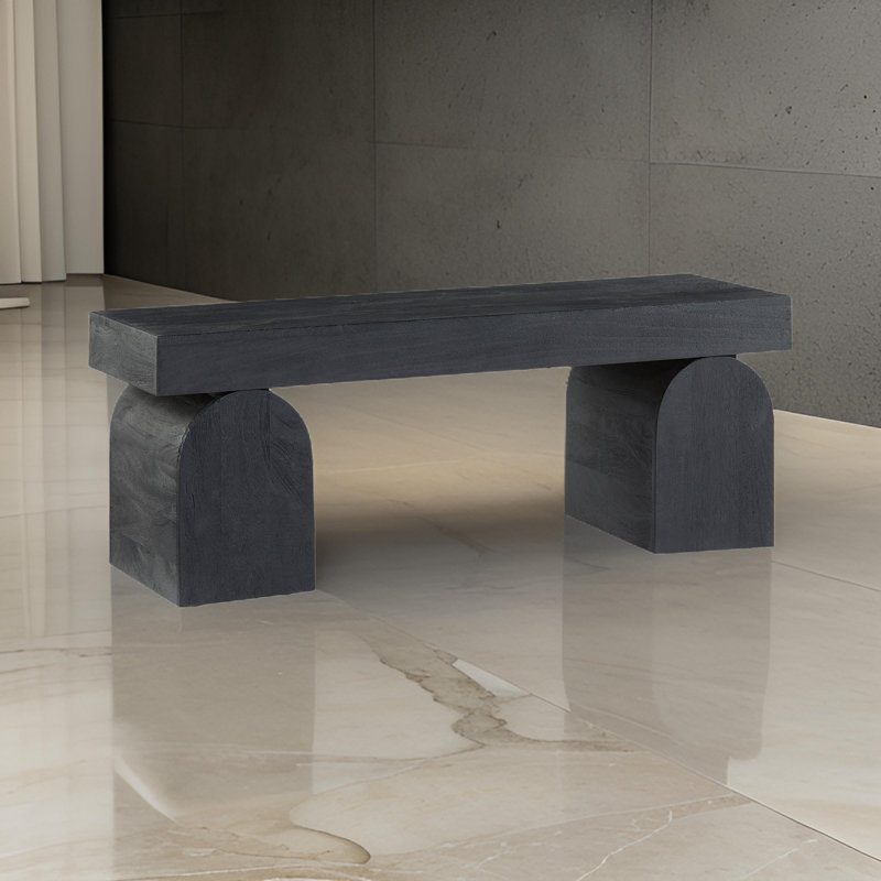 Benjara Accent Bench, 50 Inch, Oversized Sandblasted Effect, Black ...