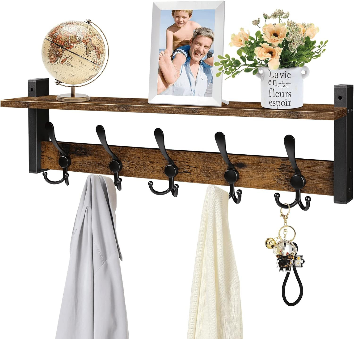 17 Stories Coat Rack Wall Mount with Shelf - Wayfair Canada