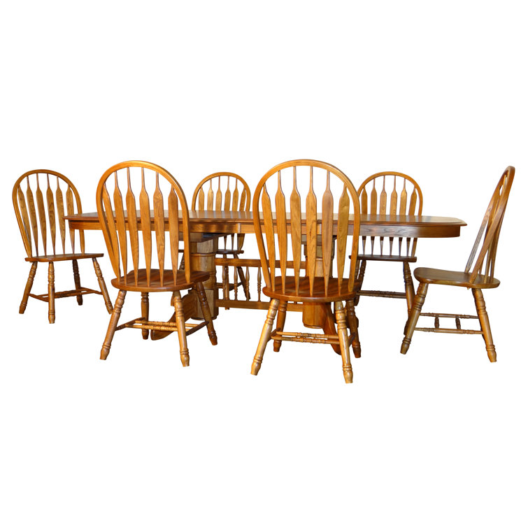 LeeHeritageFurniture 7 - Piece Solid Wood Trestle Dining Set | Wayfair