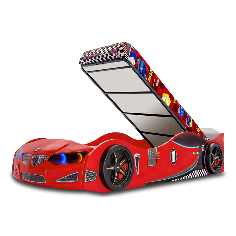Trinx GT1 Twin Race Car Bed With LED Lights & Sounds, Kids' Bedroom ...