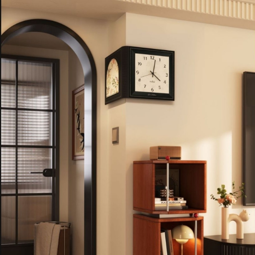 Isabelle & Max™ Double Sided Corner Clock, Dark Decorative Clock, Home ...