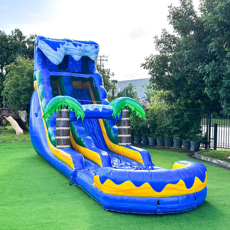 XJUMP Surf Beach 19' Tall Inflatable With Detachable Pool Water Slide ...