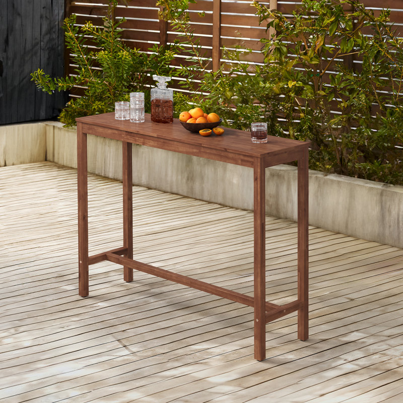 Winston Porter Herstein Solid Wood Bar Table & Reviews | Wayfair