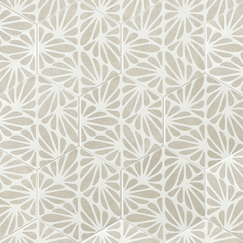 Tilefy Handmade 9X10 Hexagon Cesello Pattern Porcelain Tile & Reviews ...