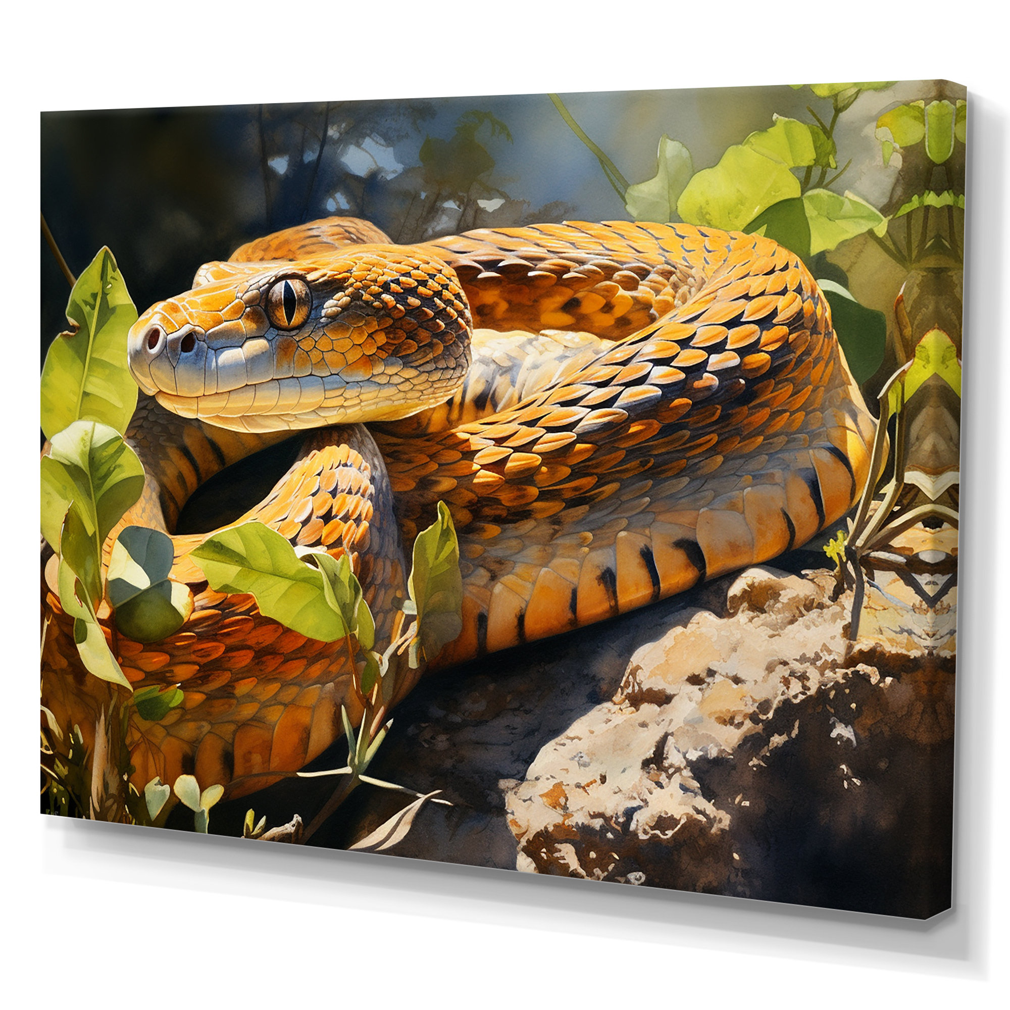 Bungalow Rose Slytherin Snakes On Canvas Print | Wayfair