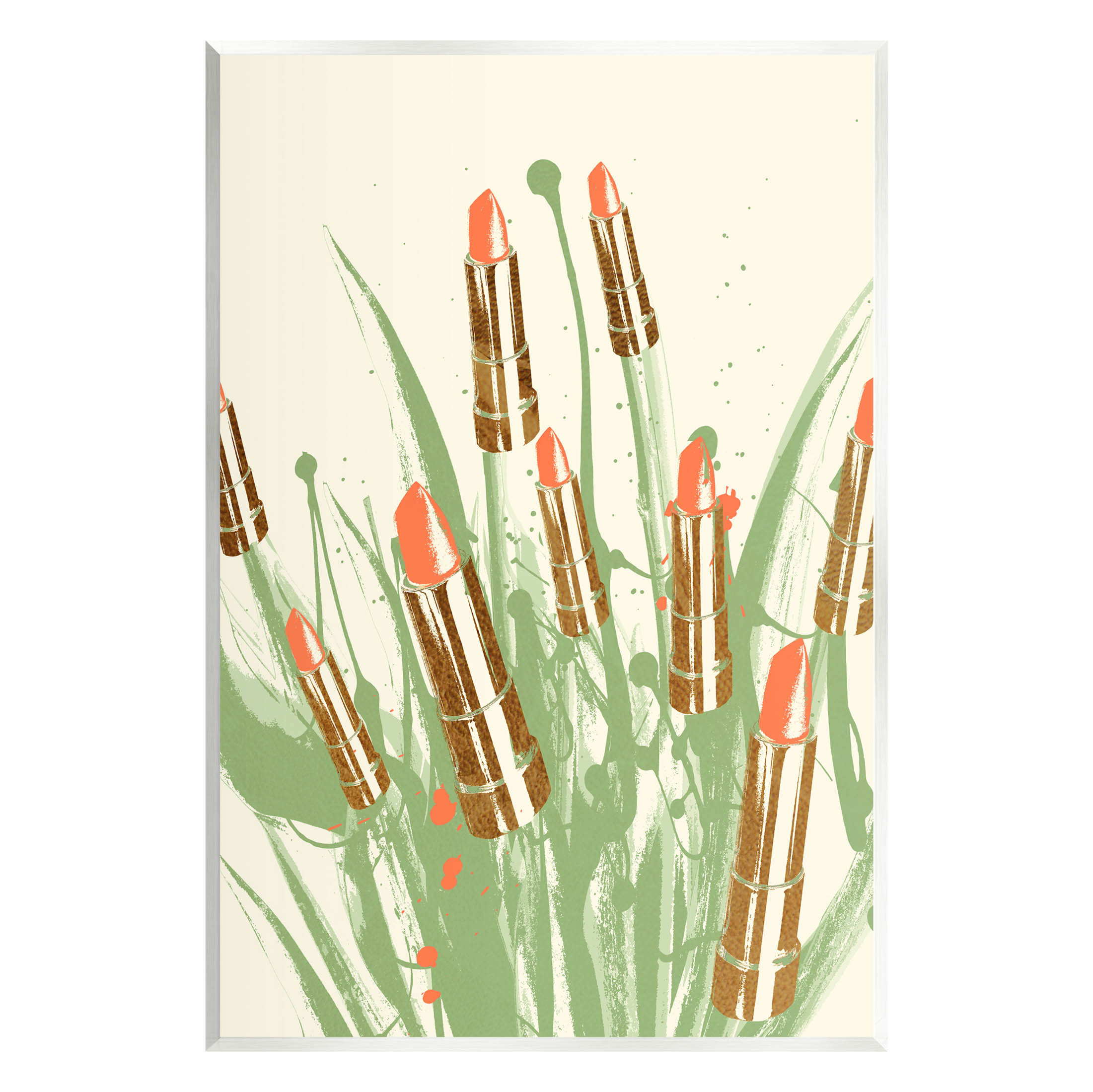Stupell Industries Glam Lipstick Abstract Botanicals Wall Plaque Art By ...