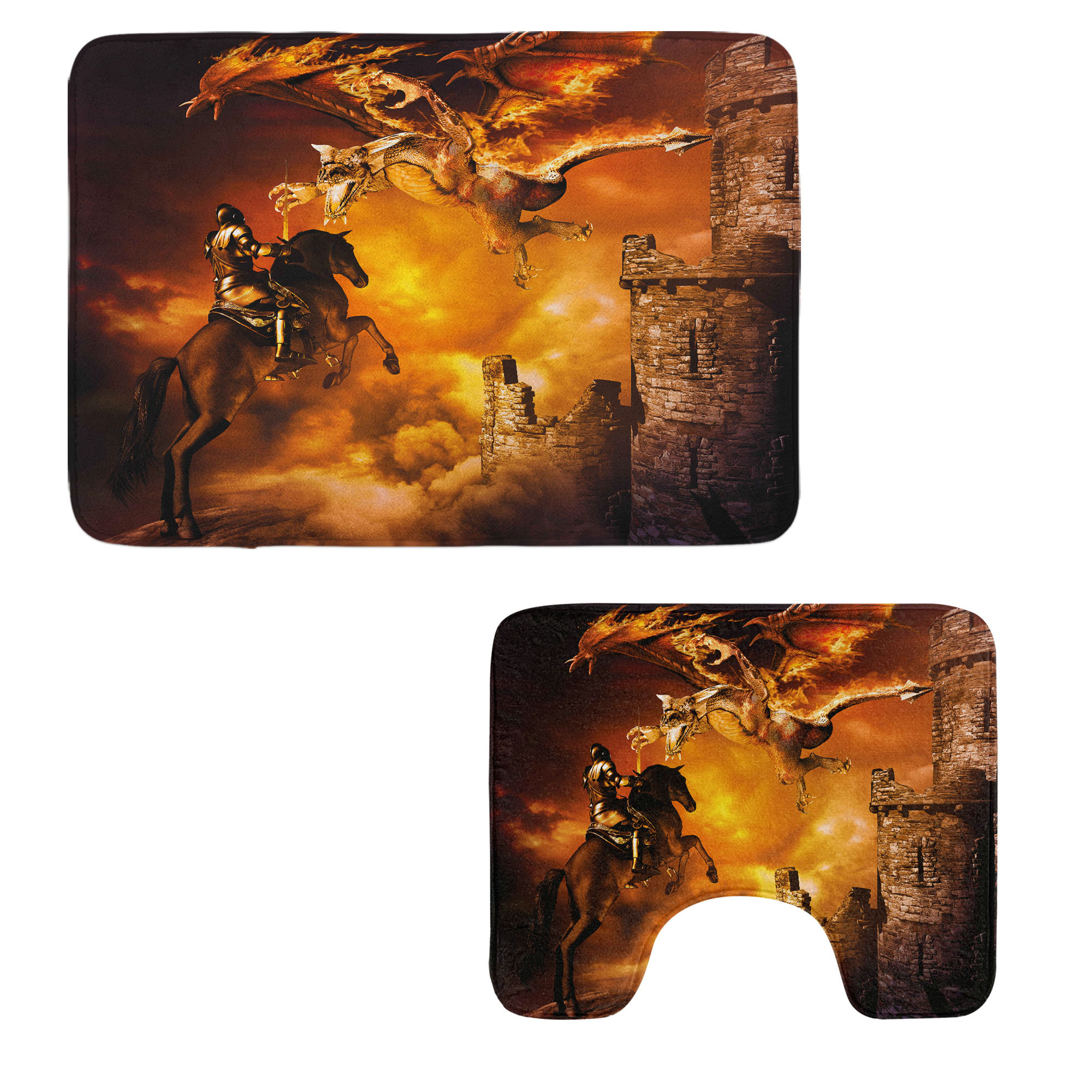 East Urban Home Marigol Black Bathroom Rug Set 2 Pieces Rectangle ...