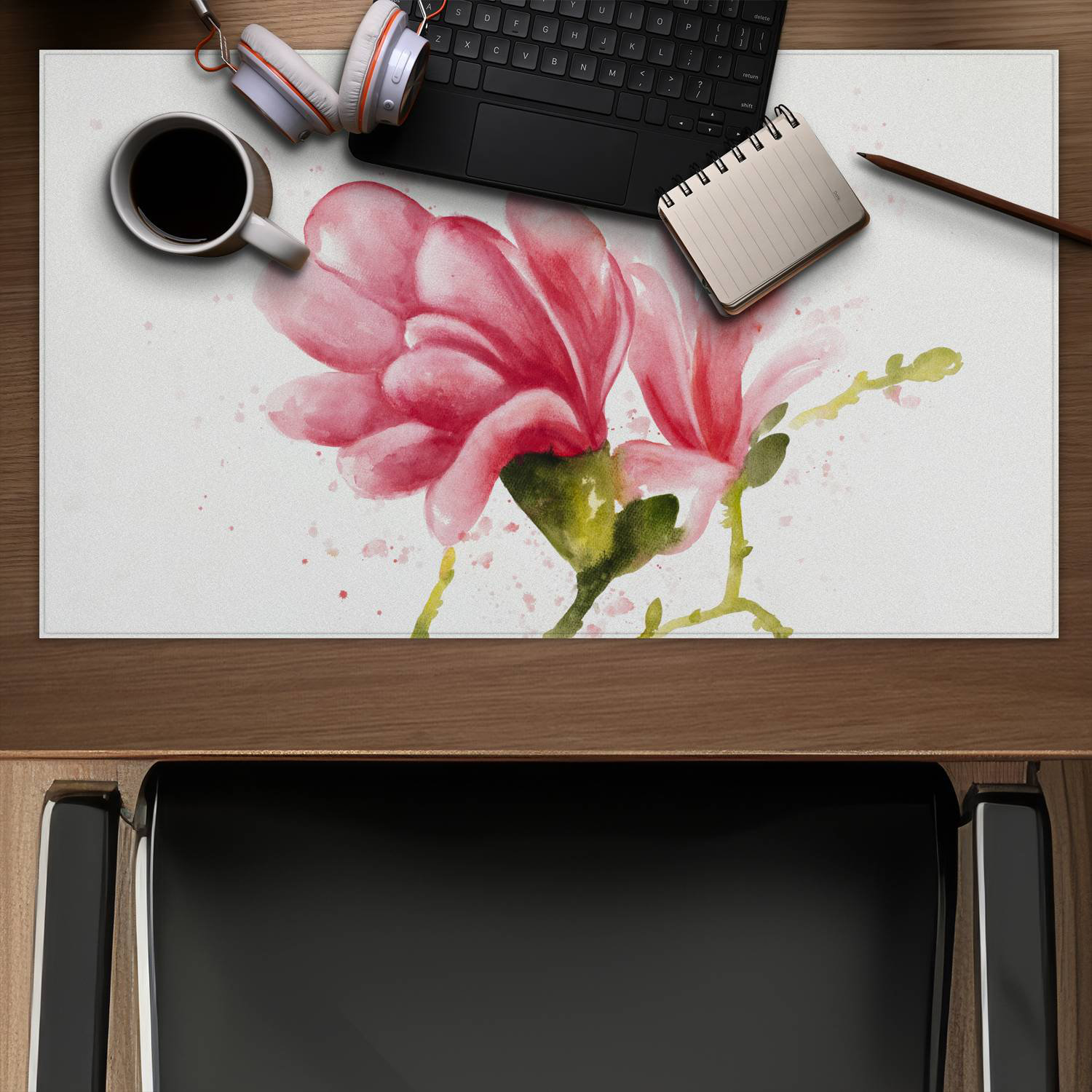 Begin Edition International Inc. Magnolia flowers - 14.00"x24.25" Desk ...