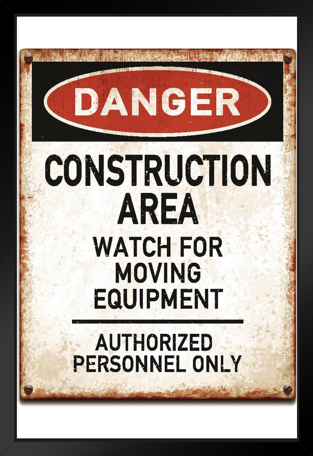 Trinx Danger Construction Area Watch Moving Equipment Warning Sign ...