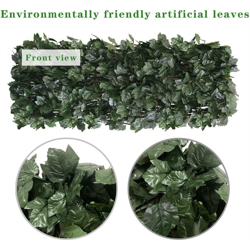 Excellent Nature Double Side Expandable Faux Hedge Artificial Ivy Wood ...