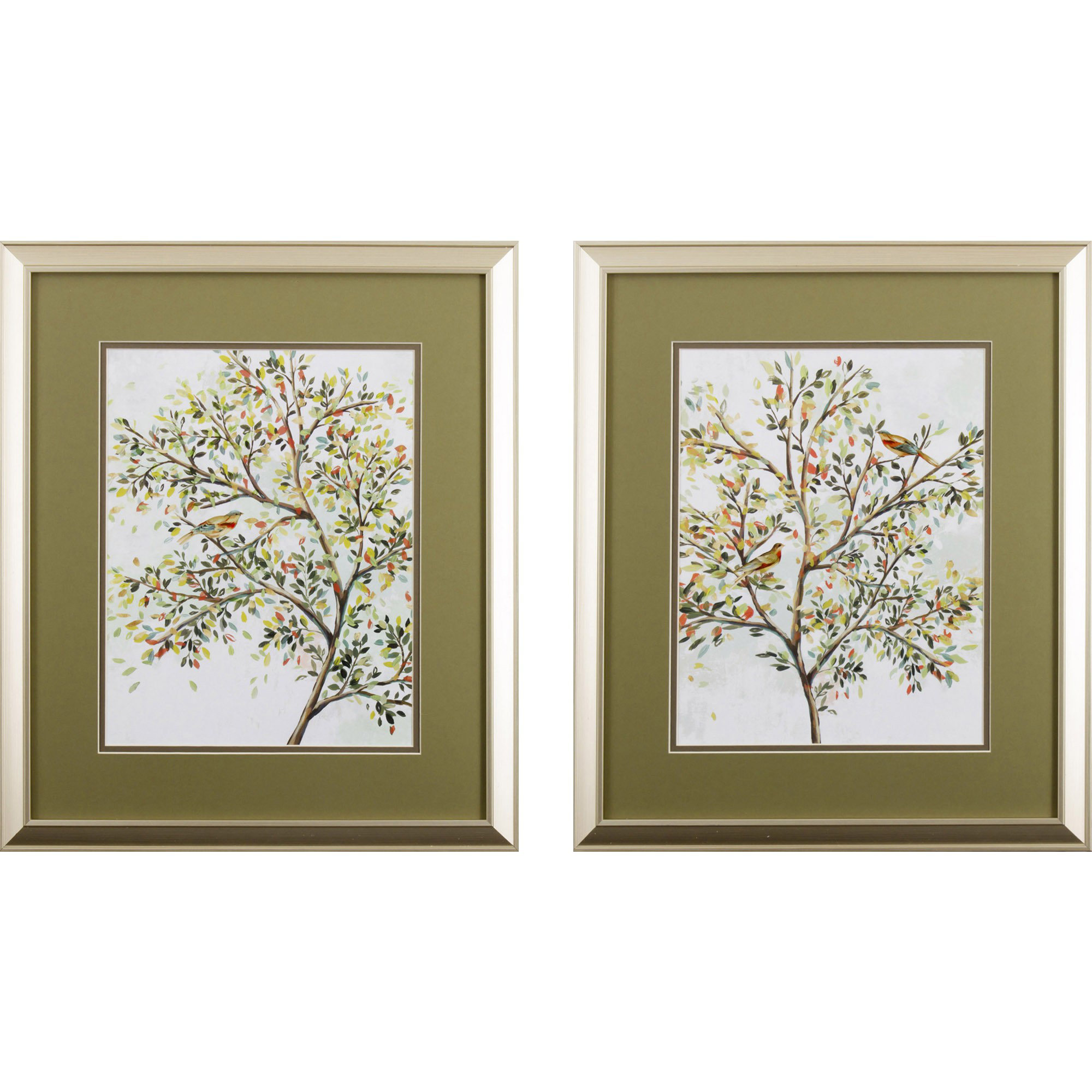HomeRoots Set Of Two Colourful Trees Watercolor Wall Art - Wayfair Canada