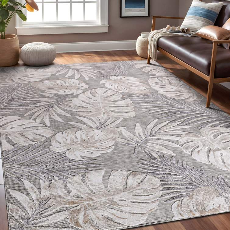 Lark Manor Cosima Gray / Beige Indoor / Outdoor Rug & Reviews | Wayfair
