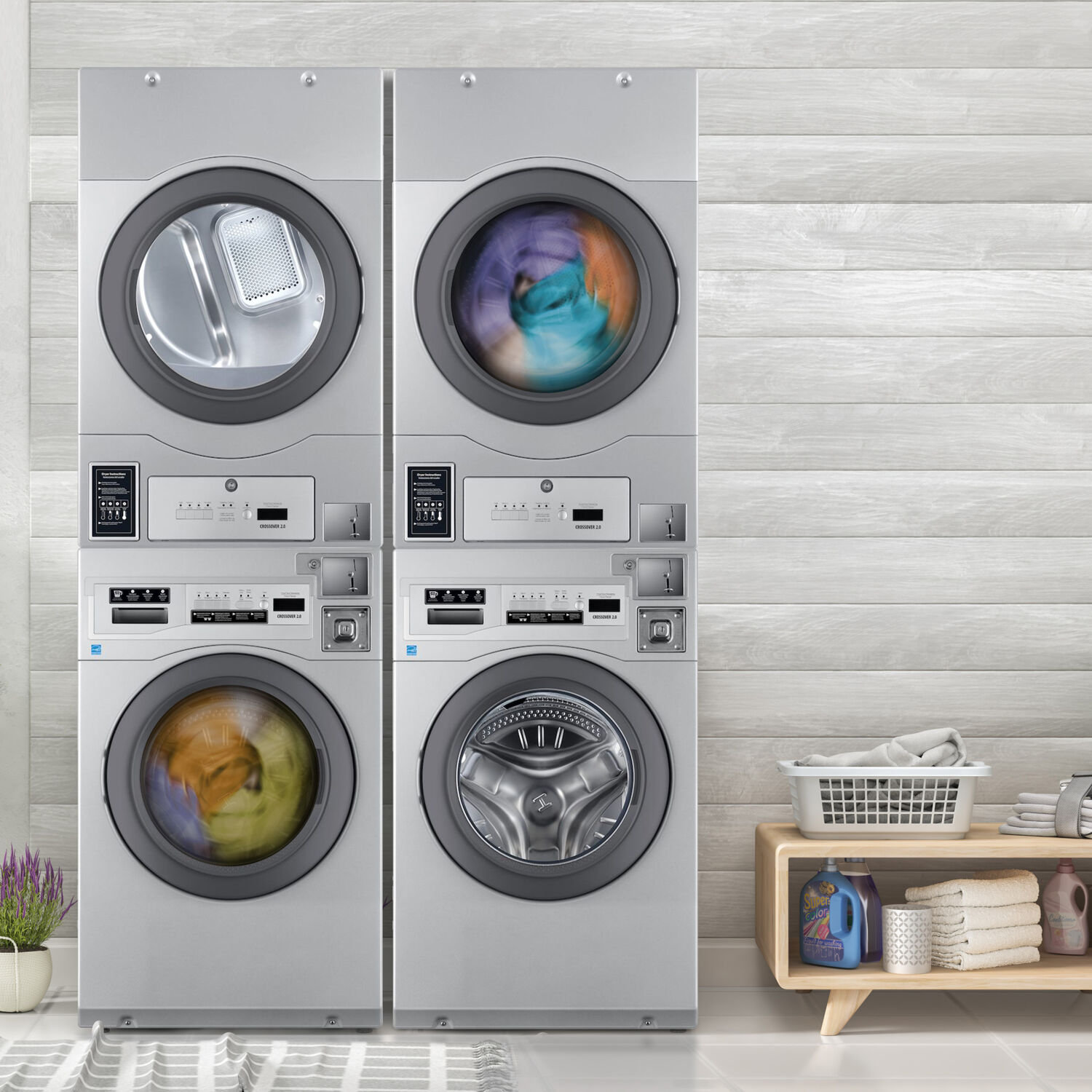 Crossover 2.0 Coin-Operated Washer and Dryer Stack | Wayfair