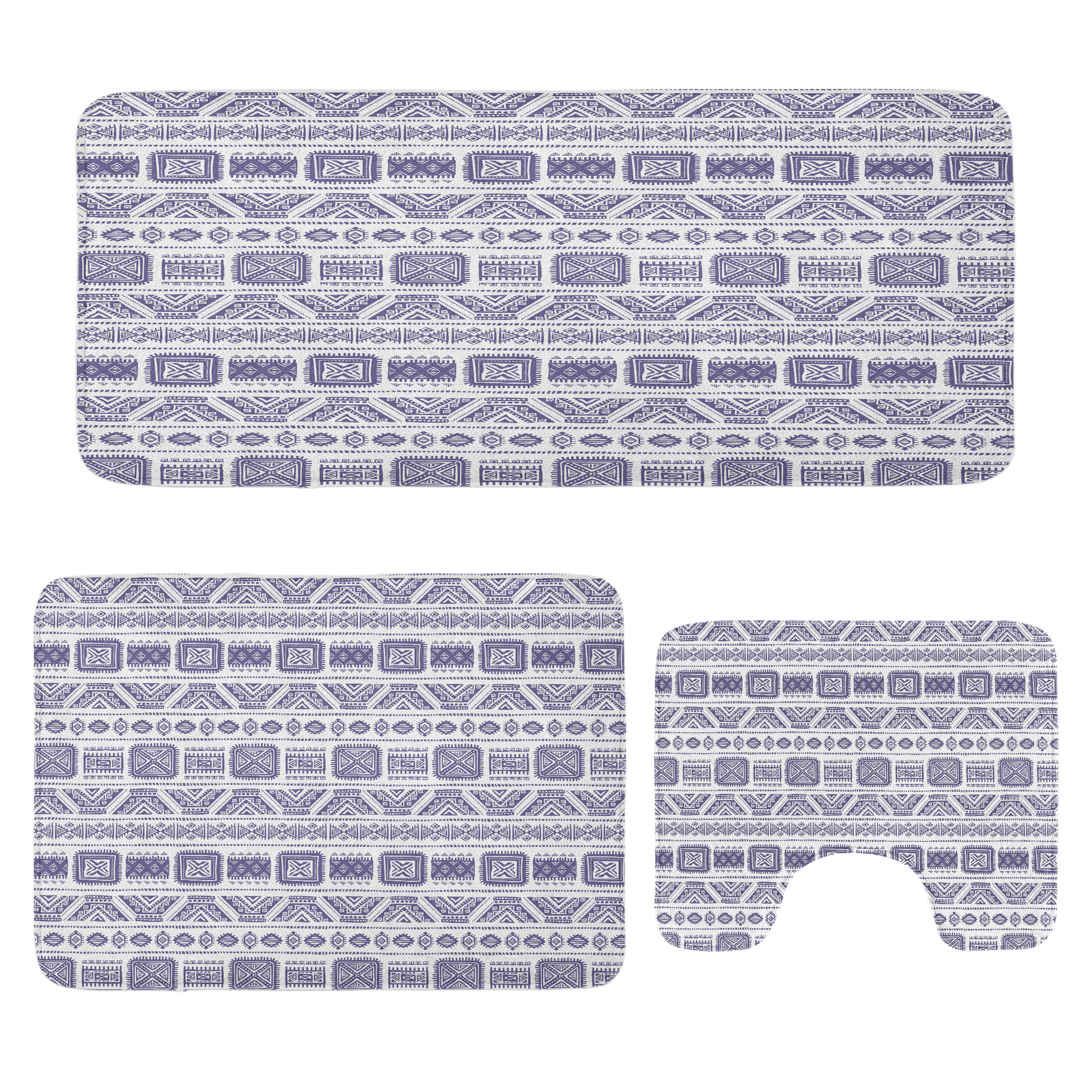 East Urban Home Tribal Bathroom Rug Set 3 Pieces U-Shape & Rectangle ...