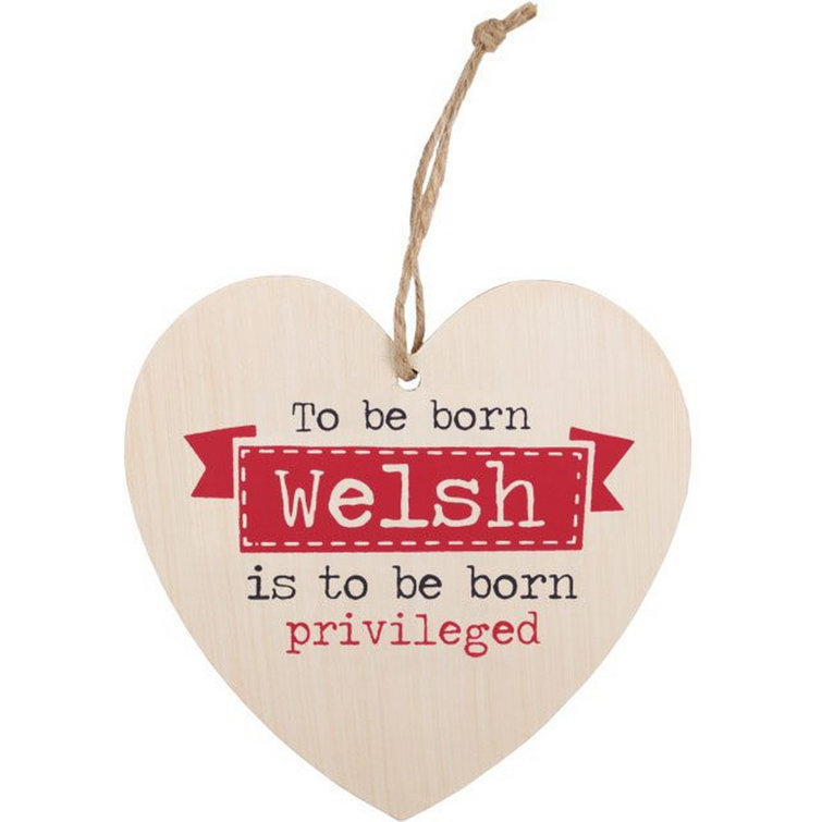Maturi To Be Born Welsh Heart Sign Wall Décor | Wayfair.co.uk