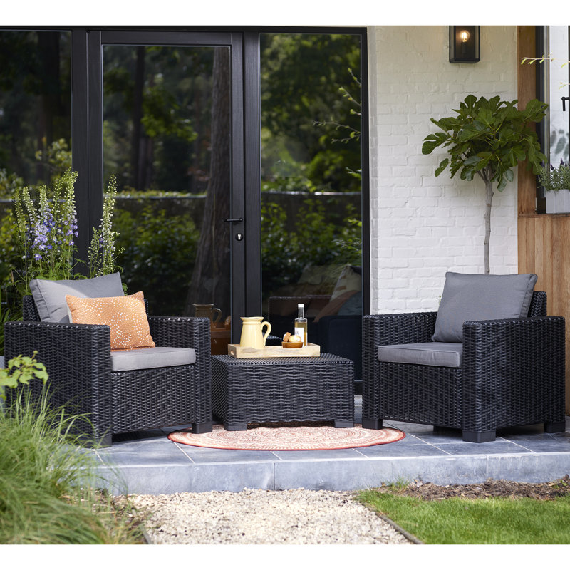 Keter California 2 Seater Outdoor Garden Furniture Balcony Set ...