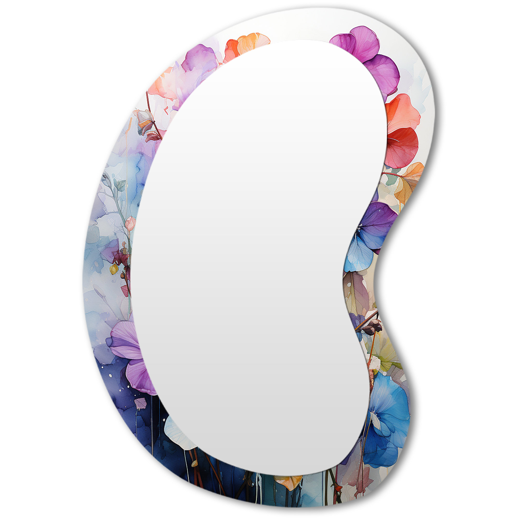 Bungalow Rose Joyful Floral Abstraction I - Violets Asymmetrical ...