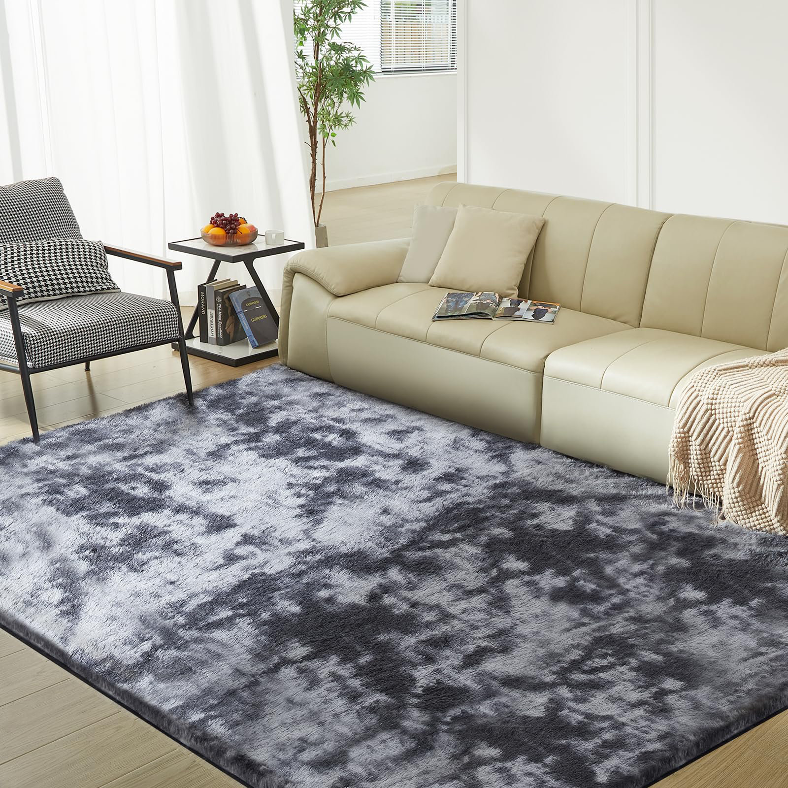 Mercer41 Ultra Soft Rug For Living Room, Fluffy Shag Area Rug For ...