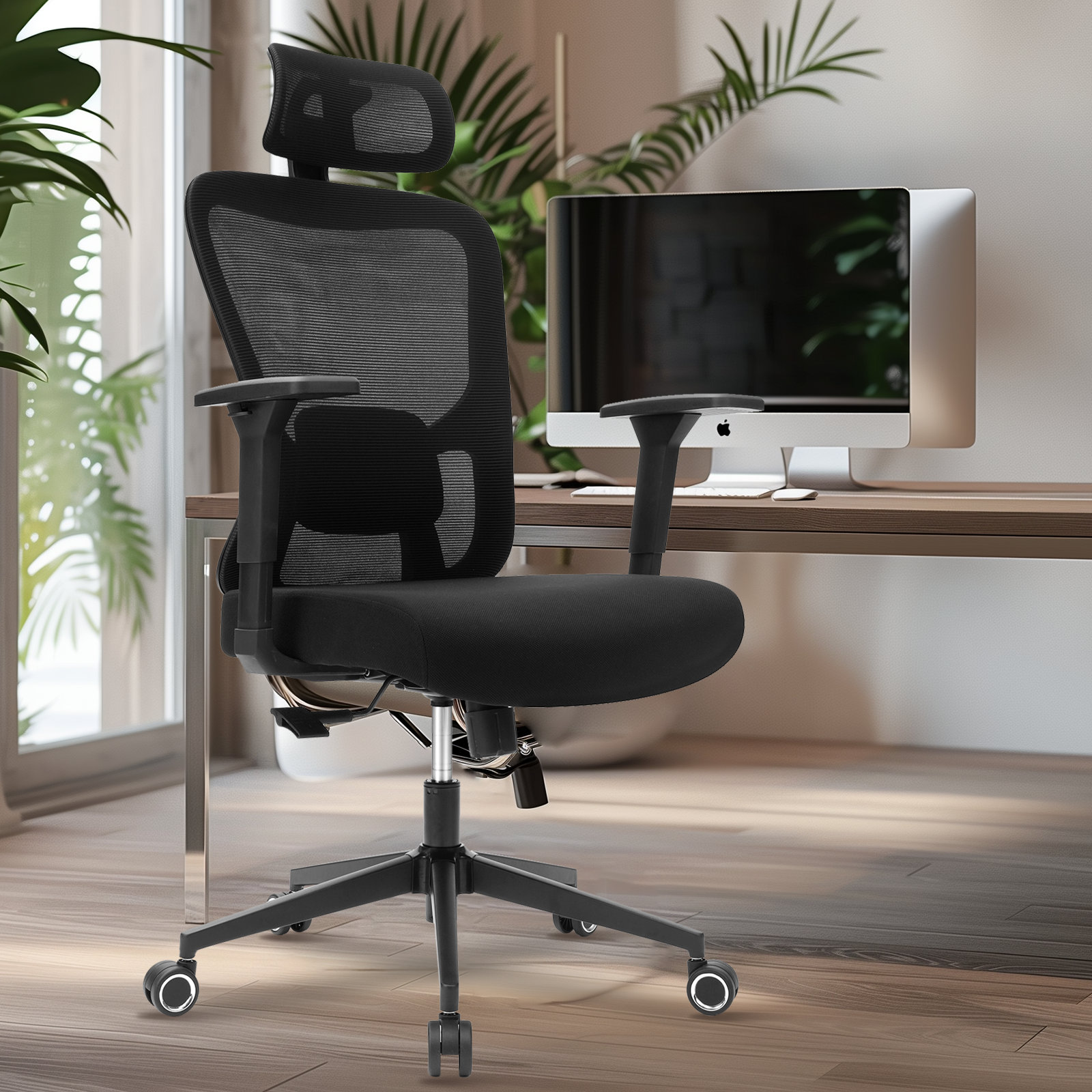 Inbox Zero Ergonomic Office Chair, High Back Mesh Home Desk Chair With ...